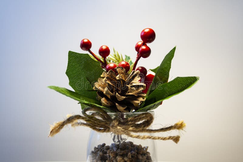 Composition of Cones and Berries in the Middle Plan Stock Image - Image ...