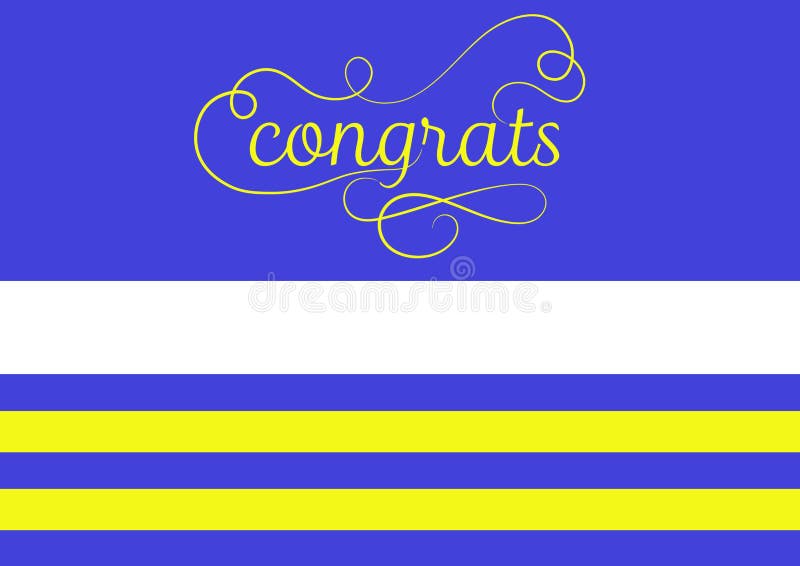 Composition of Congrats Message in Curly Script on Blue, White and ...