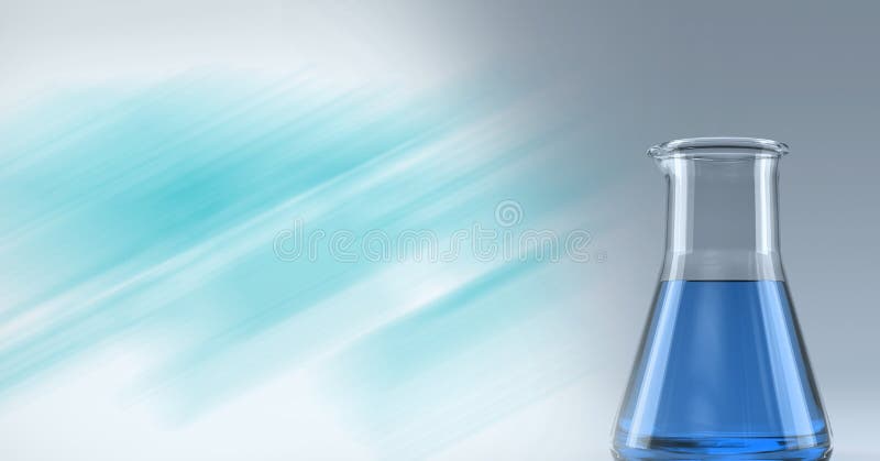 Composition of Conical Flask of Blue Liquid, with Blue Blurred Copy ...