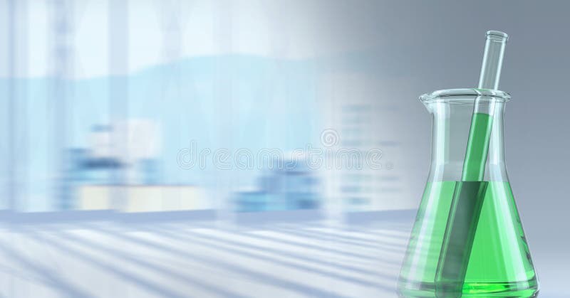 Flask with a Red and Green Liquid Stock Photo - Image of flask, bottle ...