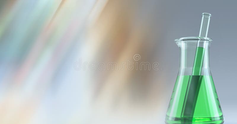 Flask with a Red and Green Liquid Stock Photo - Image of flask, bottle ...