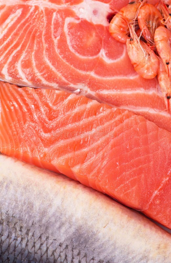 Composition Consists of Chopped Pieces of Fresh Fish and Shrimp Stock ...