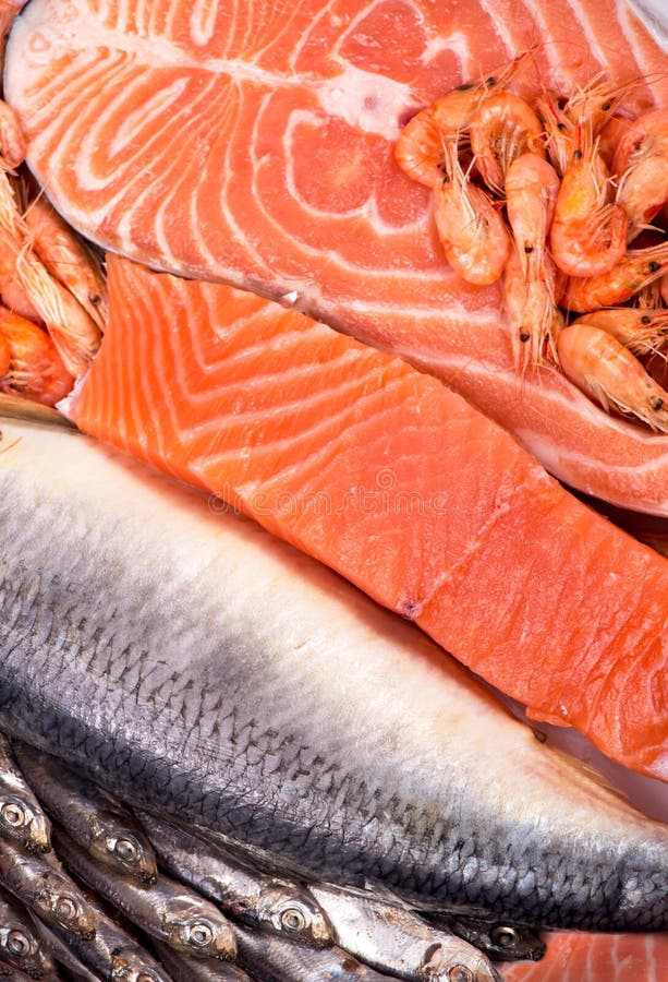 Composition Consists of Chopped Pieces of Fresh Fish and Shrimp Stock ...