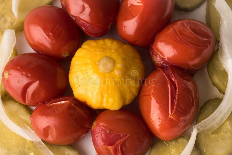 The Composition Consists of a Large Pickled Patisson in the Cent Stock ...