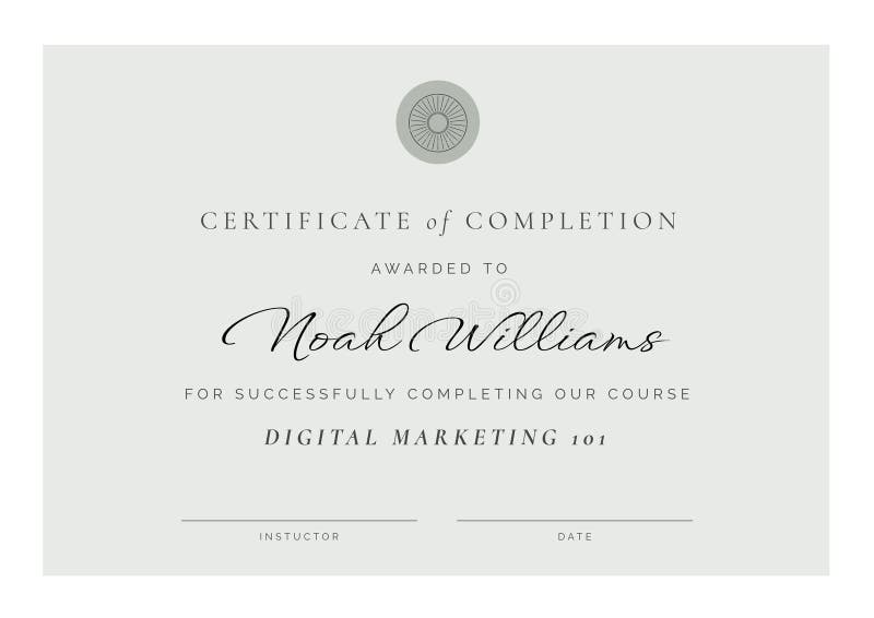 Composition of Course Completion Certificate Text Over Grey Background ...