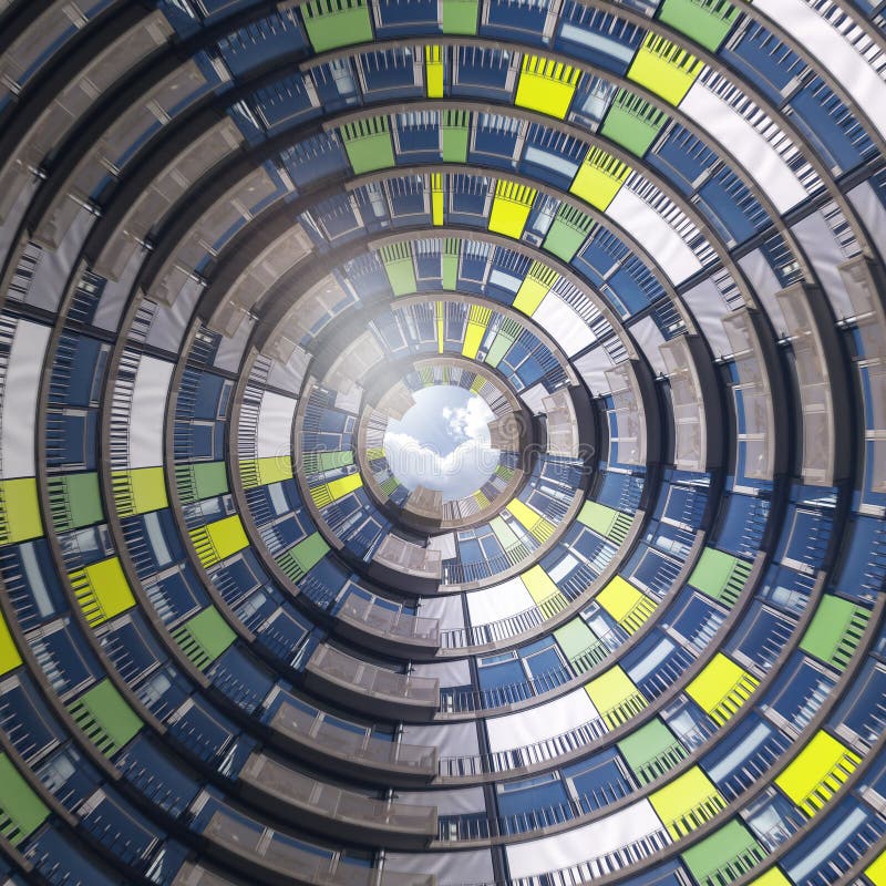 Composition, Courtyard of a Skyscraper Stock Photo - Image of anonymous ...