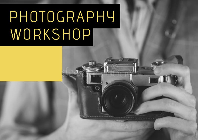 Composition of Creative Services Text Over Man Holding Camera Stock ...