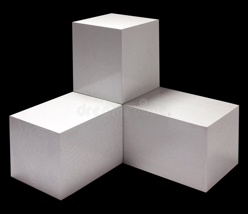 Composition of Cubes, Rectangles, Isolated on a Black Background 库存图片 ...