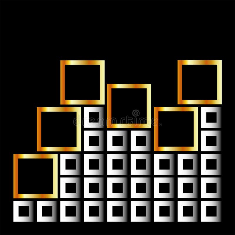 Composition of Cubes in Silver and Gold Stock Vector - Illustration of ...