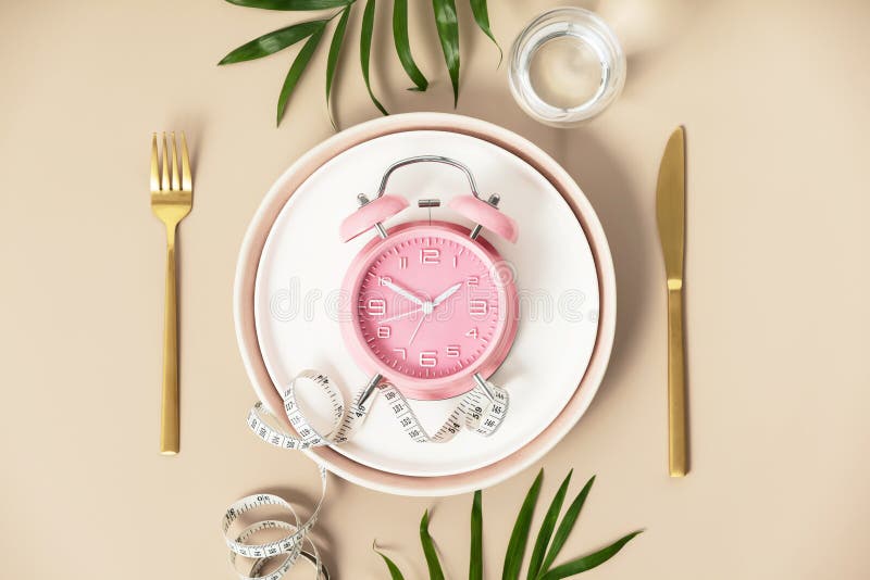 Composition with Cutlery, Plate, Measuring Tape and Alarm Clock on ... Composition with Cutlery, Plate, Measuring Tape and Alarm Clock on ...