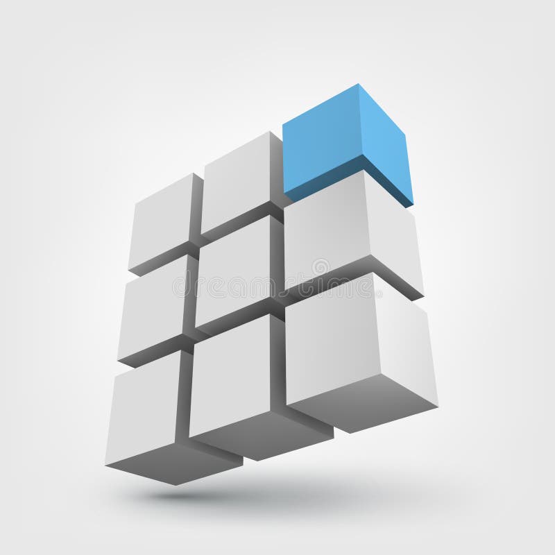 3d Infographics Pyramid of Cubes Chart. Stock Vector - Illustration of ...