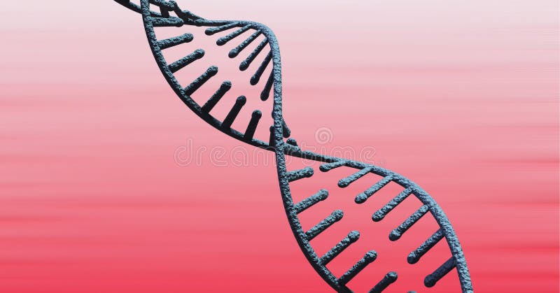 Composition of 3d Dna Strand on Pink Background Stock Illustration ...