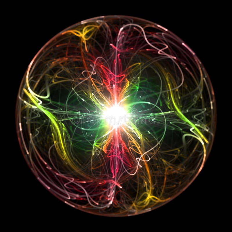 Colored Sphere with Plasma Light Energy Stock Illustration ...