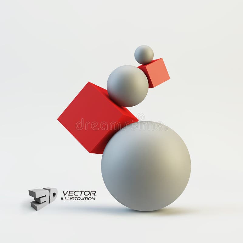 Composition of 3d Geometric Shapes. Vector Stock Vector - Illustration ...