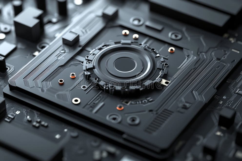 A Composition of Dark Hues, Highlighted by Sleek Black Geometric Forms ...