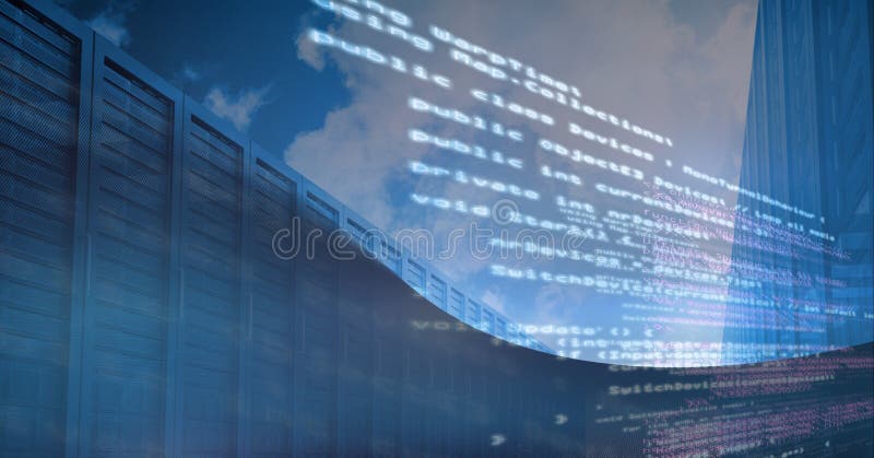 Composition of Data Processing with Computer Servers Stock Photo ...