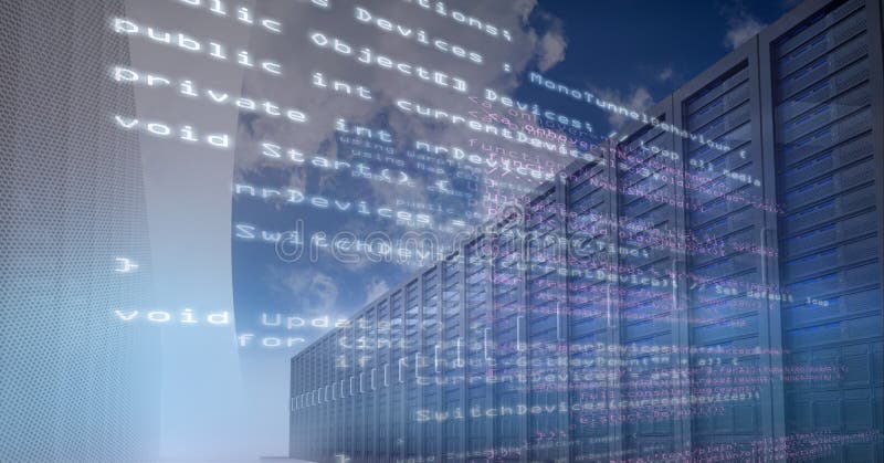 Composition of Data Processing with Computer Servers Stock Photo ...