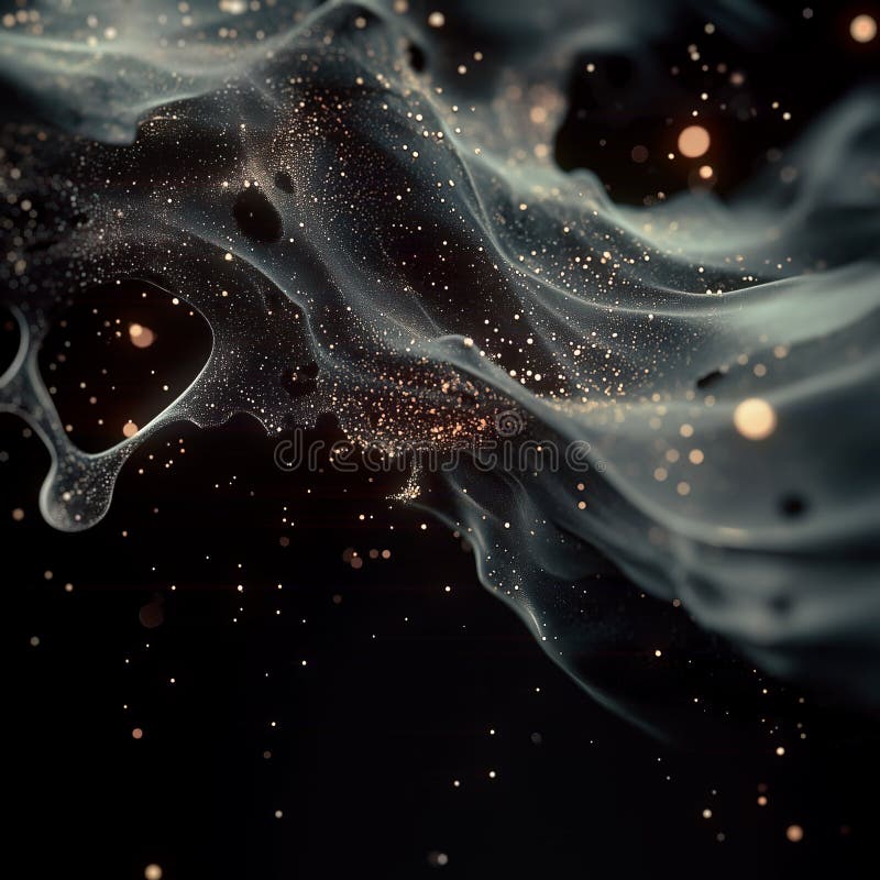 Composition Depicting Undulating, Smooth, Flowing Forms of Dark Matter ...