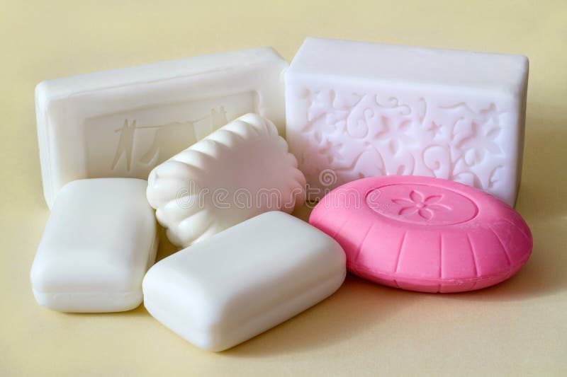 Composition of Different Bars of Soap. Stock Photo - Image of purity ...
