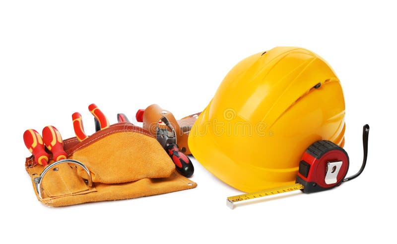 Composition with Different Construction Tools Isolated on White Stock ...