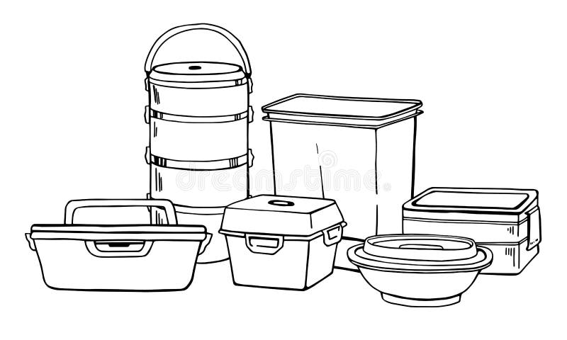 Composition with Different Empty Food Containers Stock Vector ...
