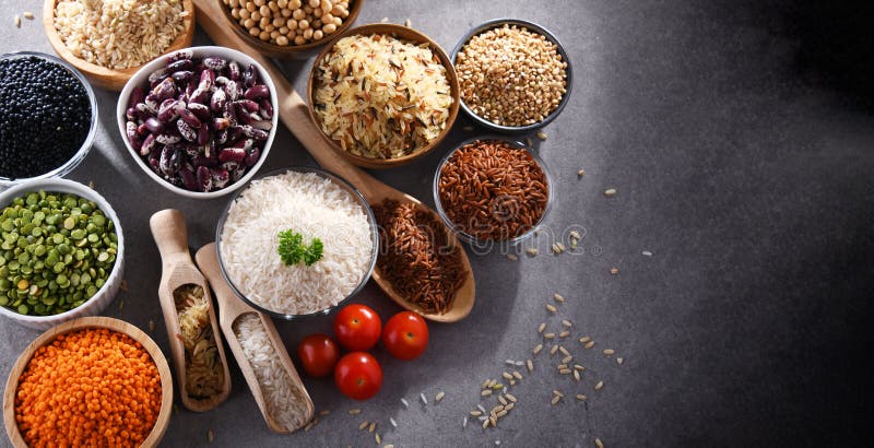 Composition with Different Kinds of Dry Food Products Stock Image ...