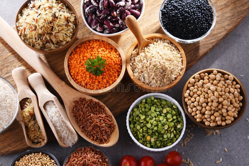 Composition with Different Kinds of Dry Food Products Stock Image ...