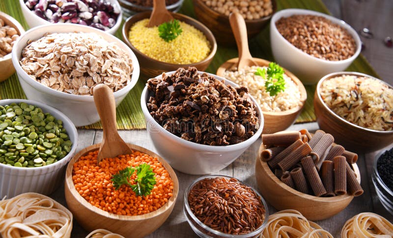 Composition with Different Kinds of Dry Food Products Stock Image ...