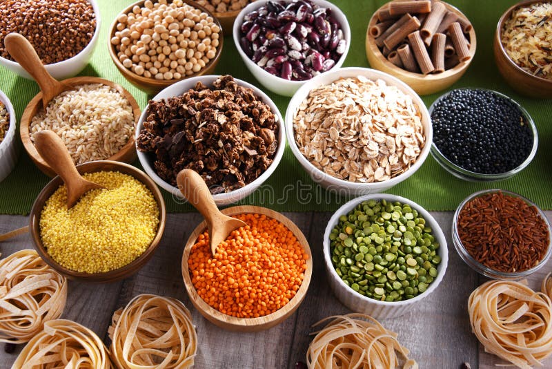 Composition with Different Kinds of Dry Food Products Stock Photo ...