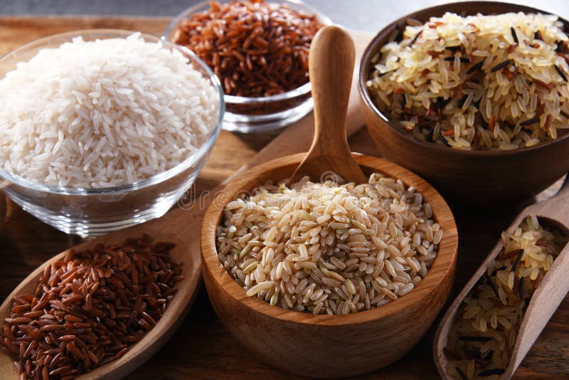 Composition with Different Sorts of Rice Stock Photo - Image of long ...