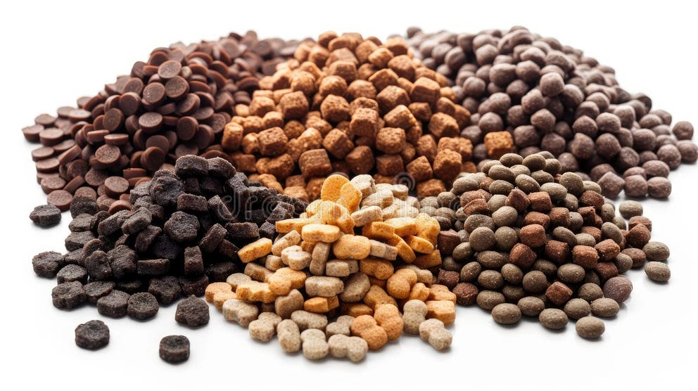Composition of Different Types of Granules for Dogs Stock Illustration ...