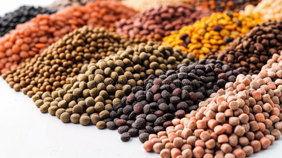 Composition of Different Types of Granules for Dogs Stock Illustration ...