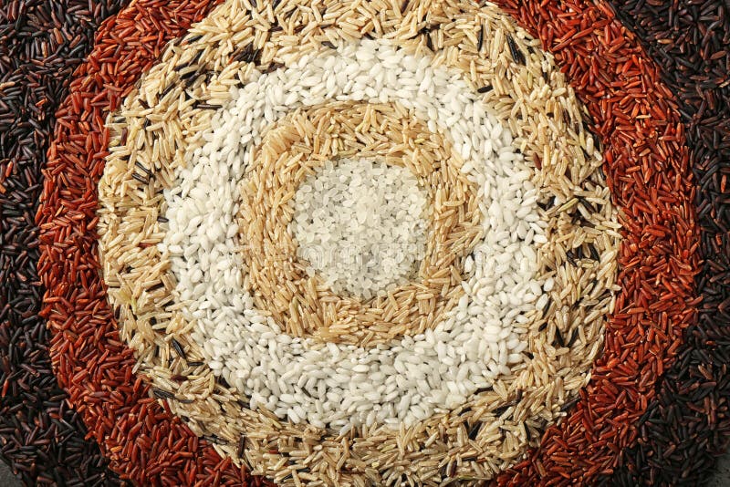 Composition with Different Types of Rice, Closeup Stock Image - Image ...