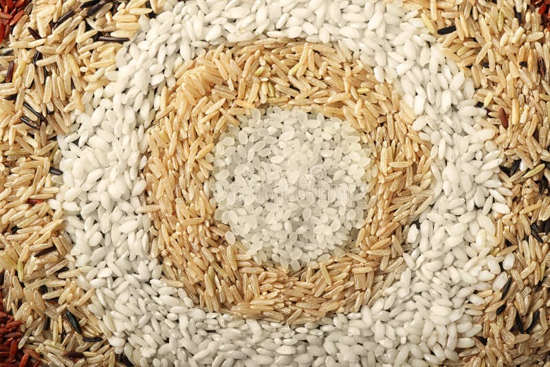 Composition with Different Types of Rice, Closeup Stock Photo - Image ...