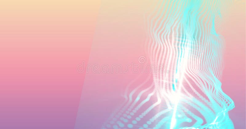 Composition of Digital Light Trails on Pink Background Stock Photo ...