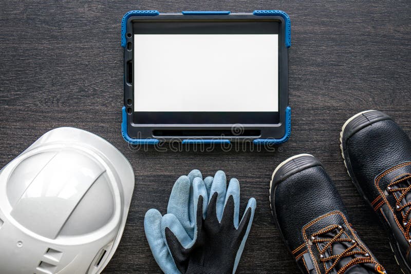 Composition with Digital Tablet and Electrician Work Items. Stock Photo ...