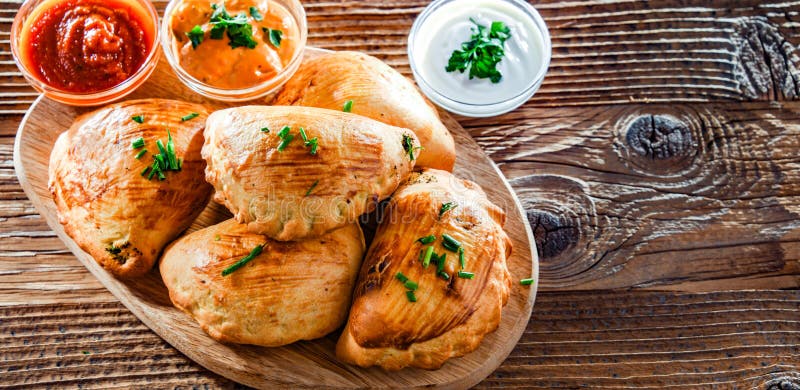 Composition with a Dish of Oven-baked Pierogi Stock Photo - Image of ...