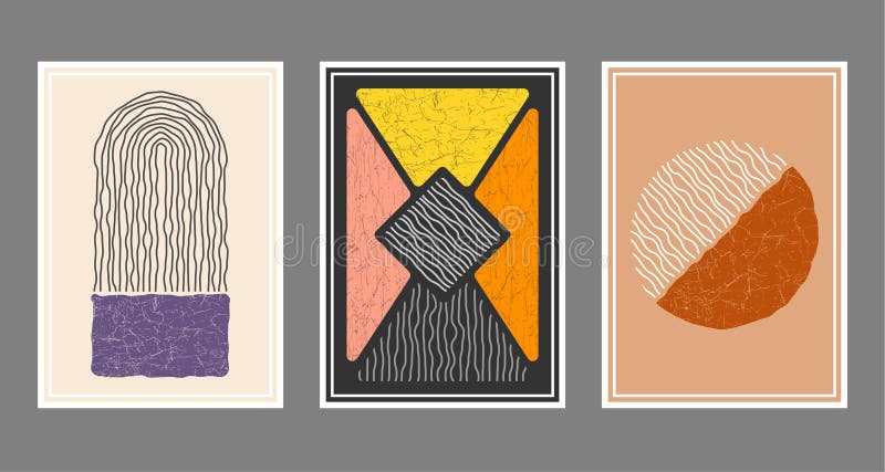 The Composition of Distorted Geometric Shapes Stock Vector ...