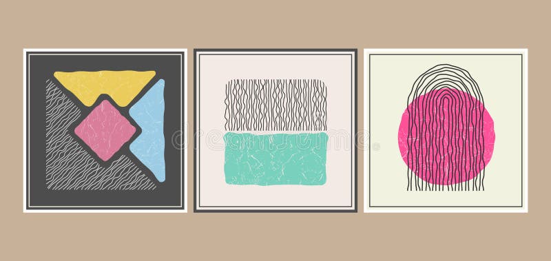 The Composition of Distorted Geometric Shapes Stock Vector ...