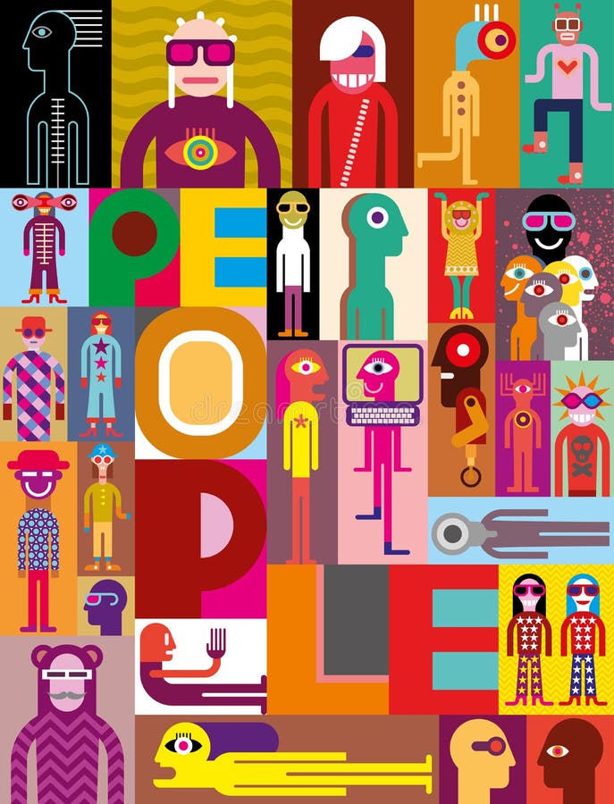 Composition of Diverse People Stock Vector - Illustration of collection ...