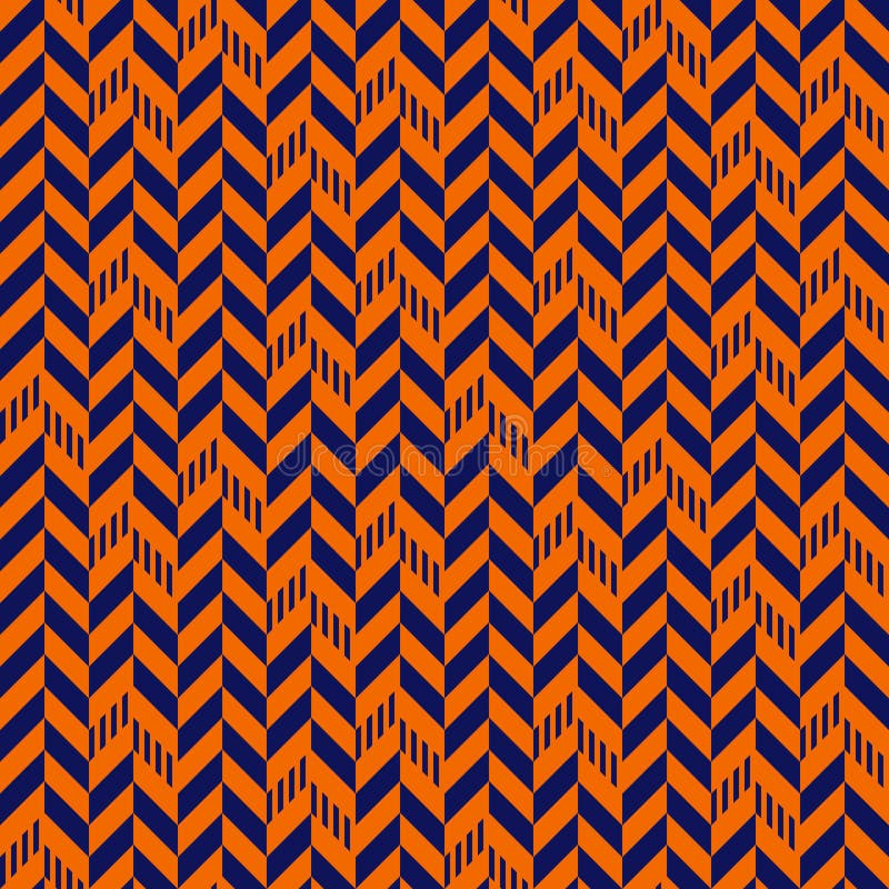 Orange and Navy Blue Leaves Silhouettes Seamless Pattern. Yellow and ...