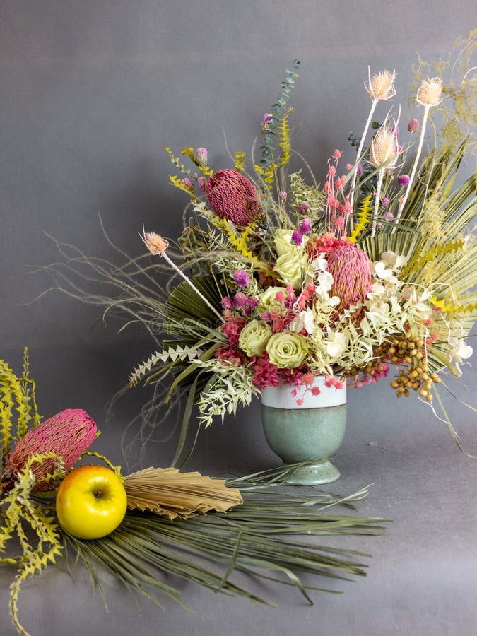 Composition with Dried Flowers for Interior Decoration Stock Image ...