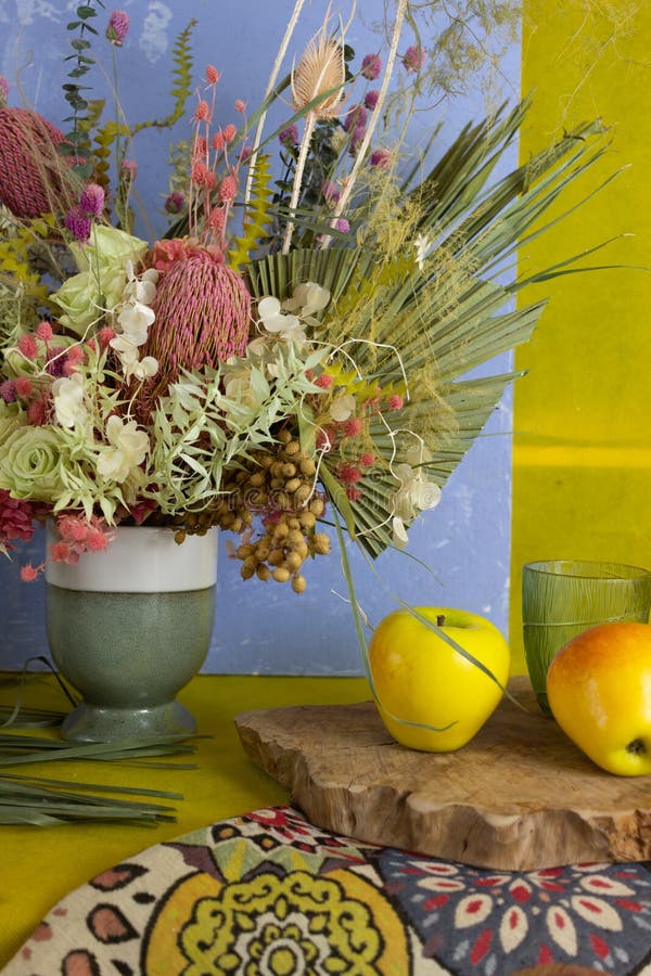 Composition with Dried Flowers for Interior Decoration Stock Photo ...