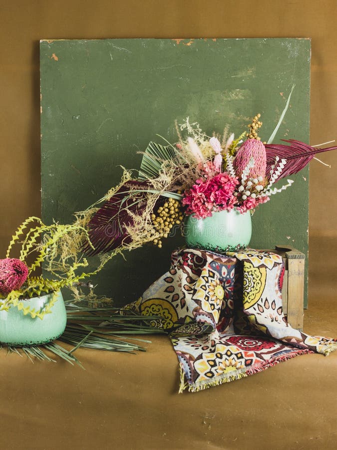 Composition with Dried Flowers for Interior Decoration Stock Photo ...