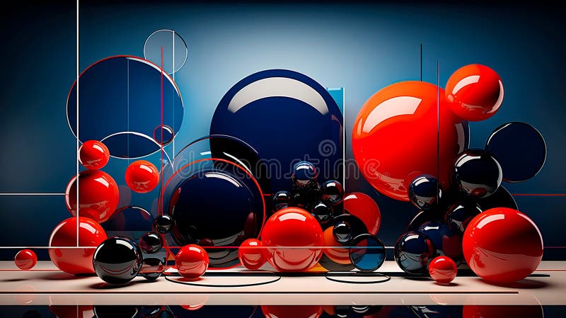 Composition with Dynamic Shapes and Bold Contrasts Stock Illustration ...