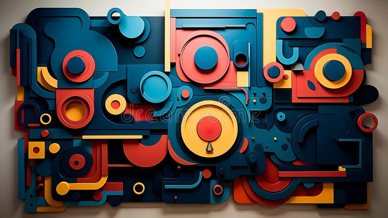 Composition with Dynamic Shapes and Bold Contrasts. Stock Illustration ...