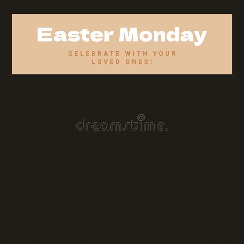 Composition of Easter Monday Text and Copy Space on Black Background ...