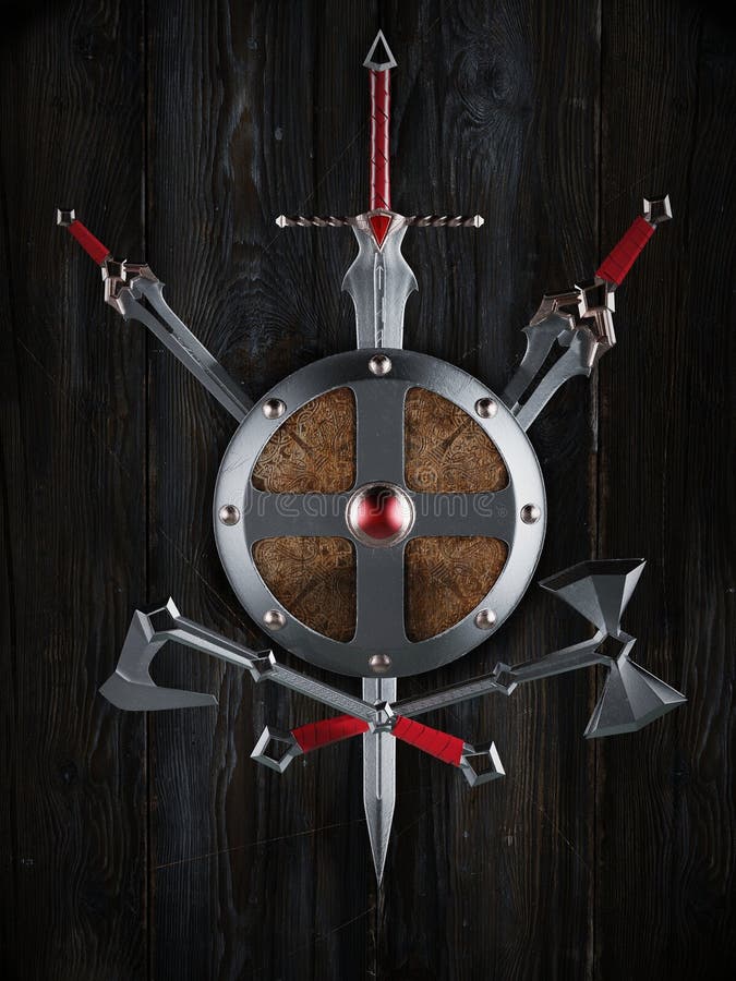 Composition of Edged Weapons Stock Illustration - Illustration of ...