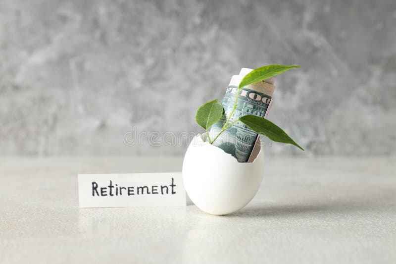 Composition with Egg Shell and Money - Retirement Stock Photo - Image ...