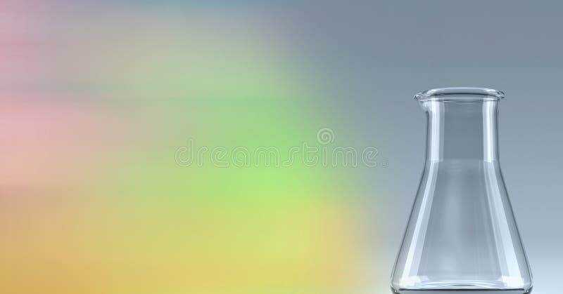 Composition of Empty Conical Flask, with Blurred Colourful Copy Space ...